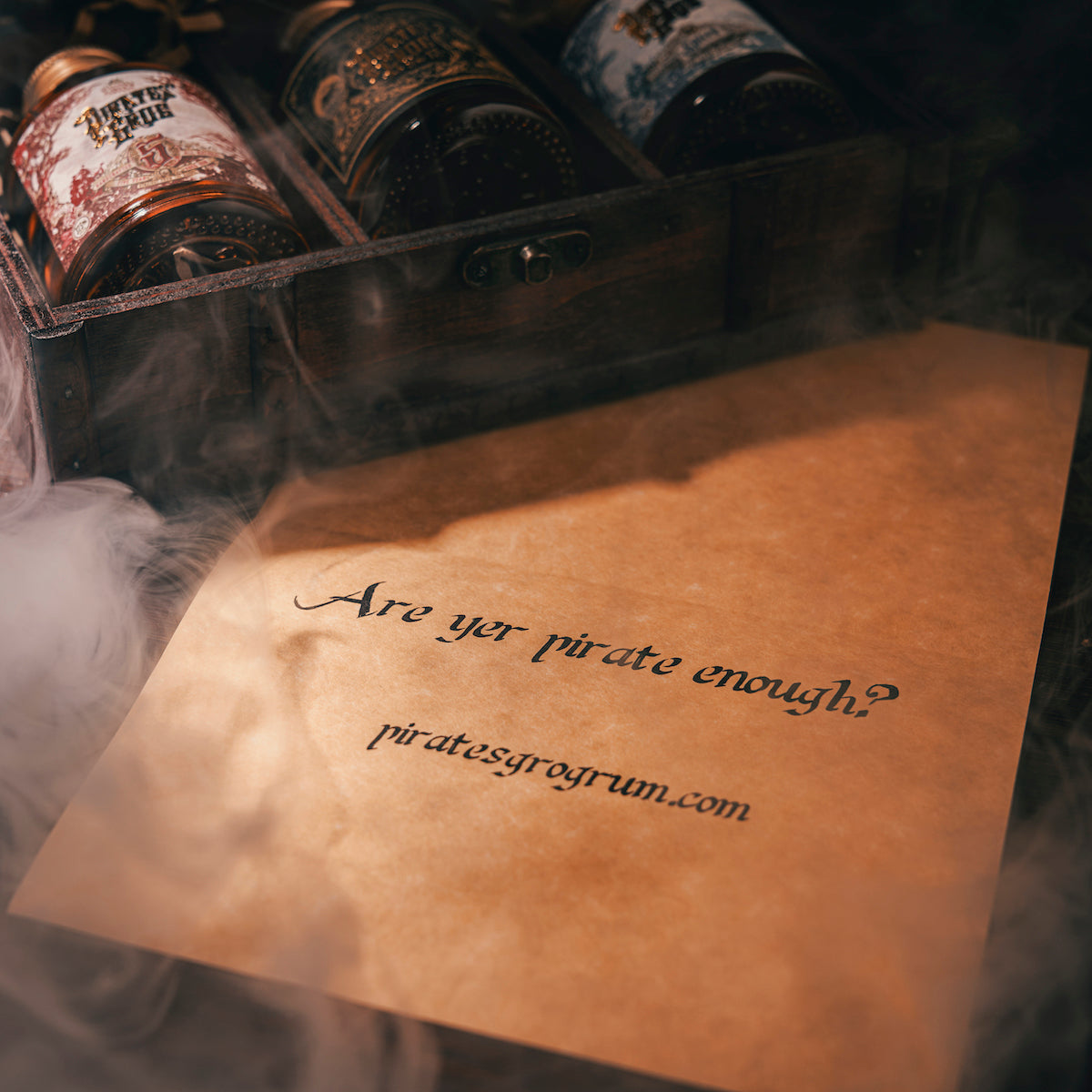 Pirate's Grog Rum Miniatures Gift Set with Personalised Scroll