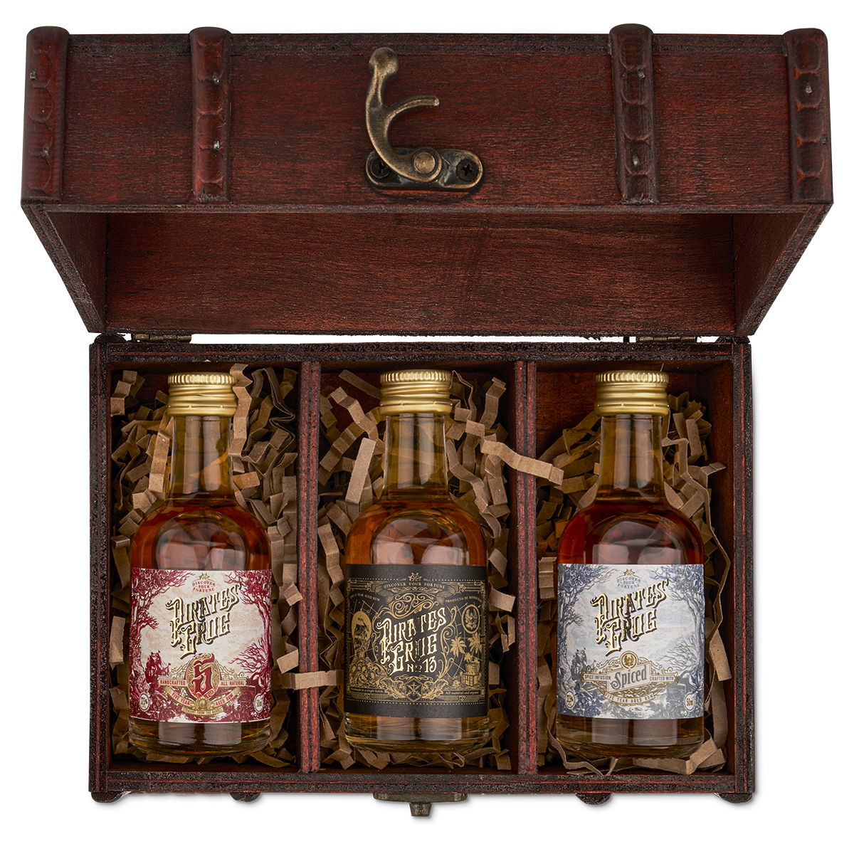 Pirate's Grog Rum Miniatures Gift Set with Personalised Scroll